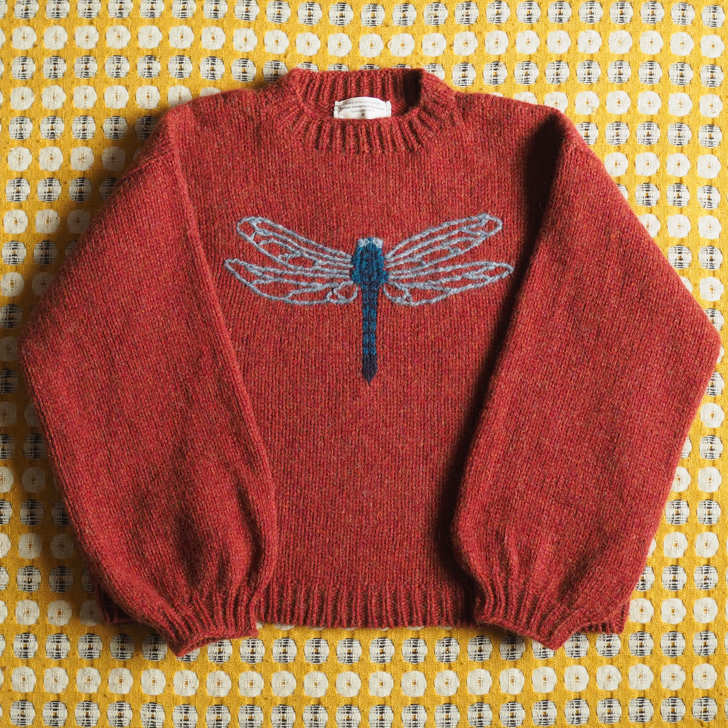 Blue Dasher Dragonfly Jumper – Lillian Greenough Knitwear
