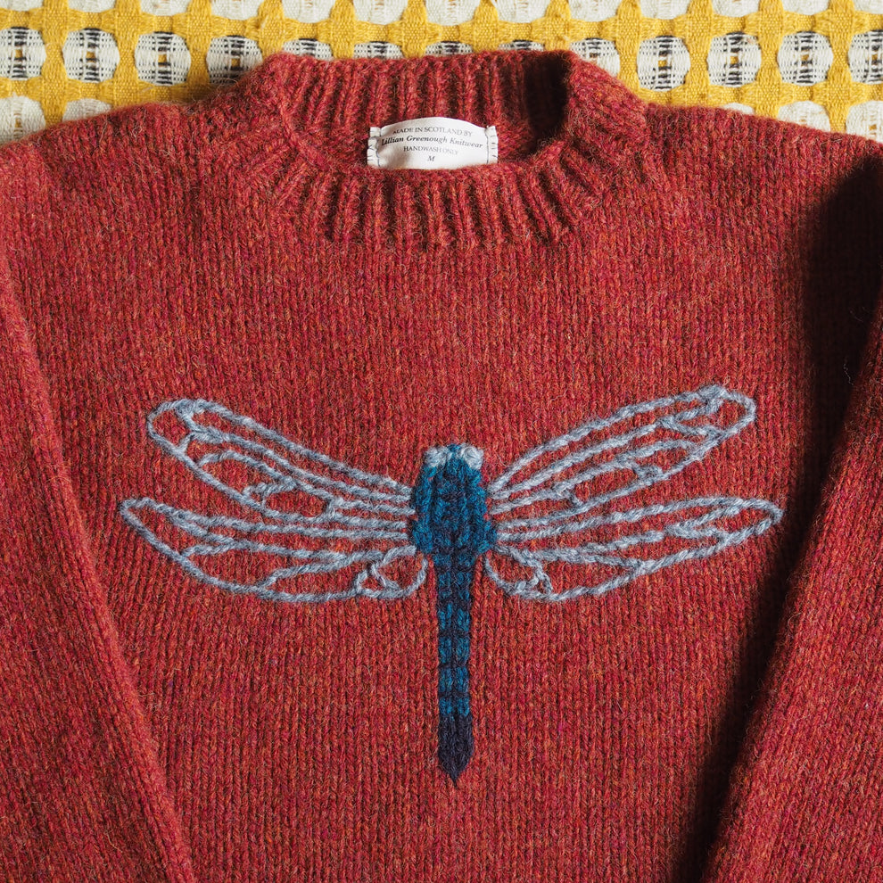 Blue Dasher Dragonfly Jumper – Lillian Greenough Knitwear