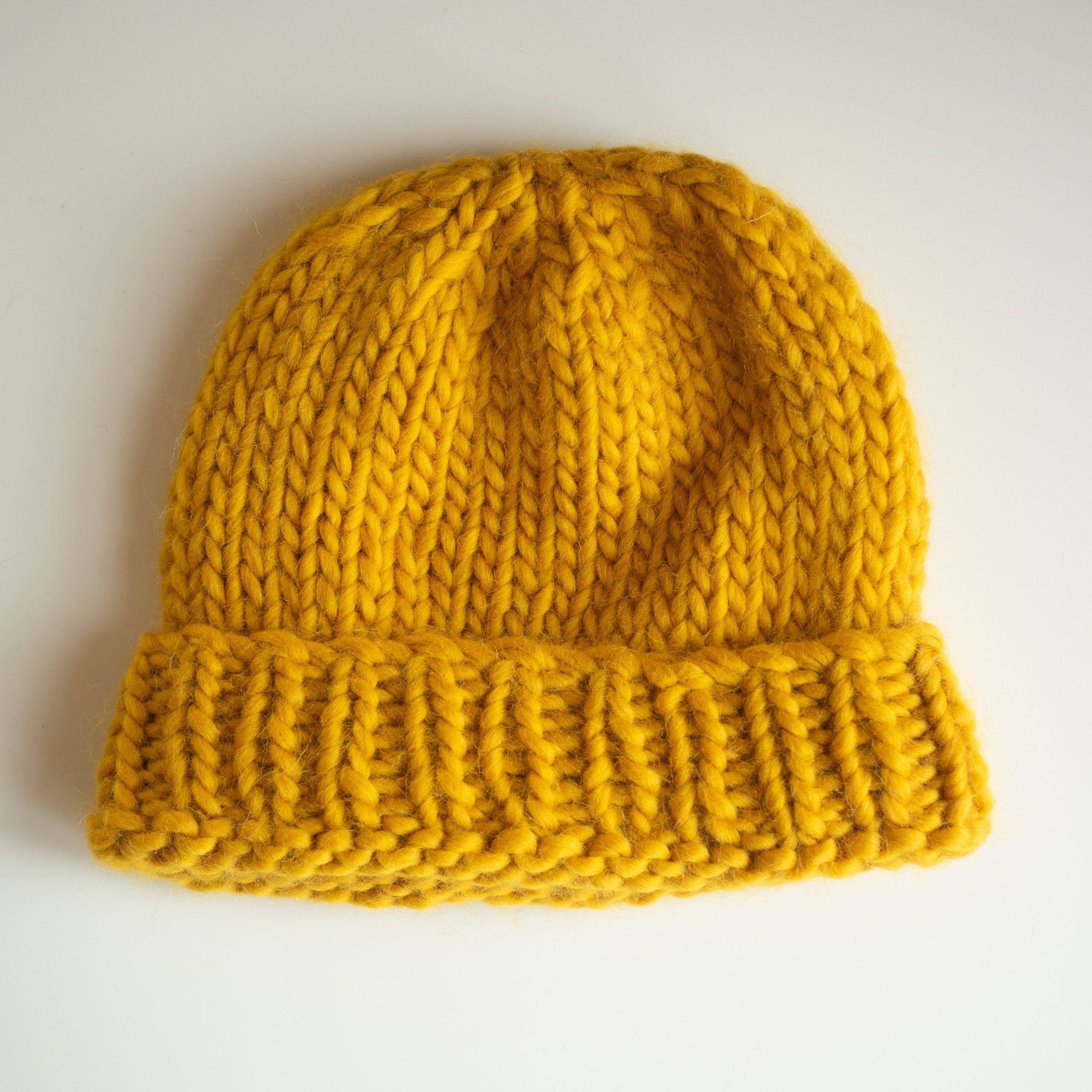 Hand-knitted Chunky Mustard Hat – Lillian Greenough Knitwear